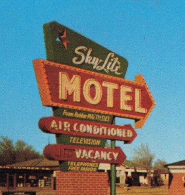 Sky Lite Motel Route 66 Automobile Oklahoma City OK 1954 Vintage ...