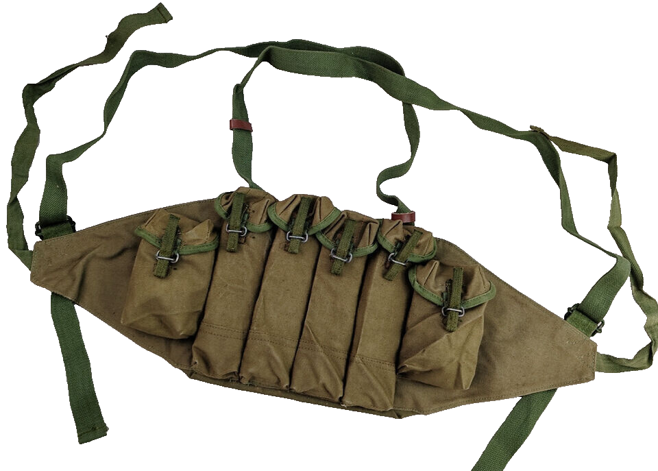 VINTAGE GENUINE ORIGINAL VIETNAM WAR CHINESE PLA TYPE 85 CHEST RIG AMMO ...