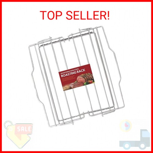 Adjustable Wire Rack – Roasting, Baking, Broiling – 11.25" x 10.6 ...
