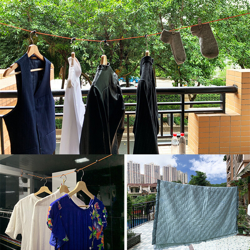 393.7inch Adjustable Clothesline Outdoor Travel Portable Clothes Line ...