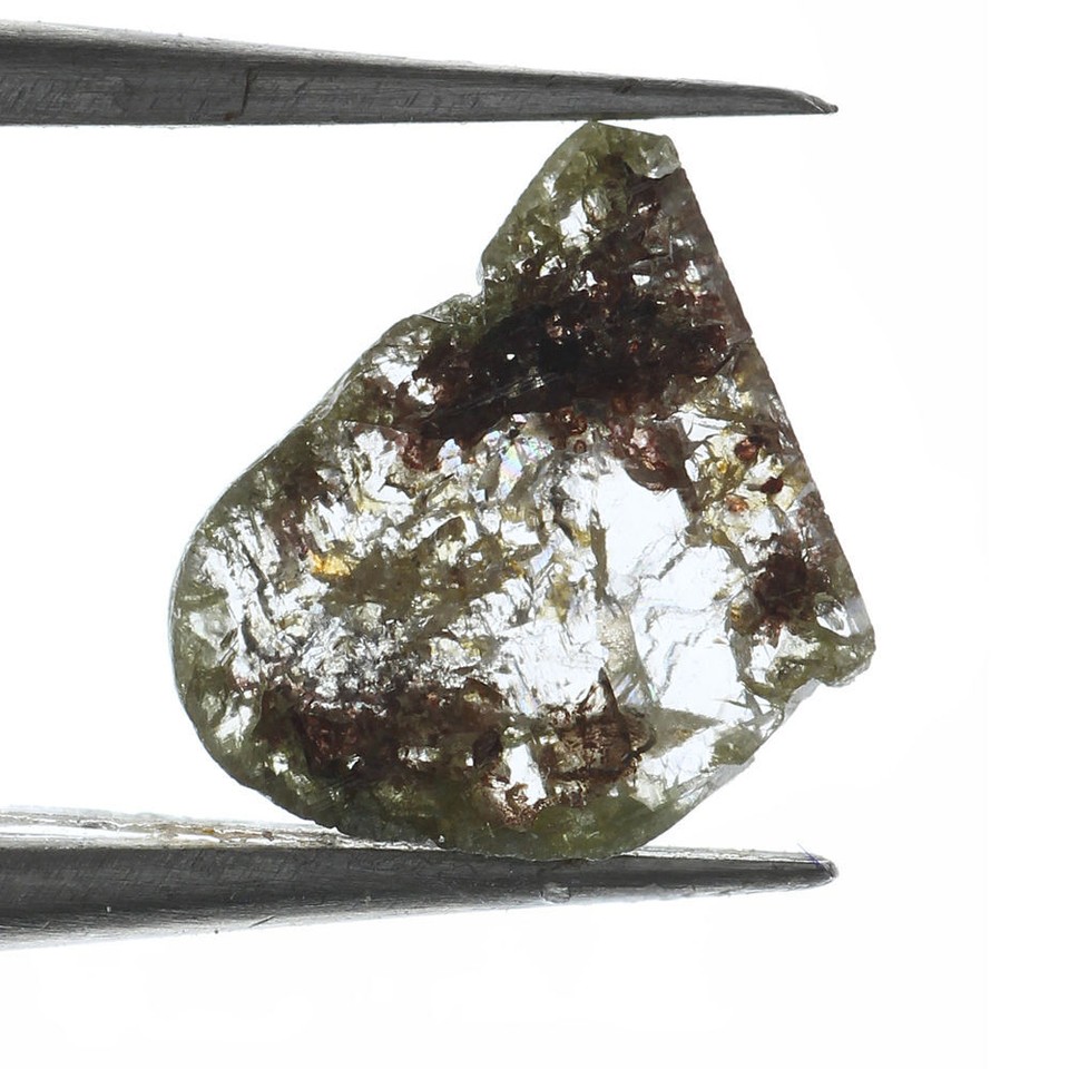 Slice 0.44 Carat Natural Loose Rough 7.54X6.88X1.07MM Translucent ...