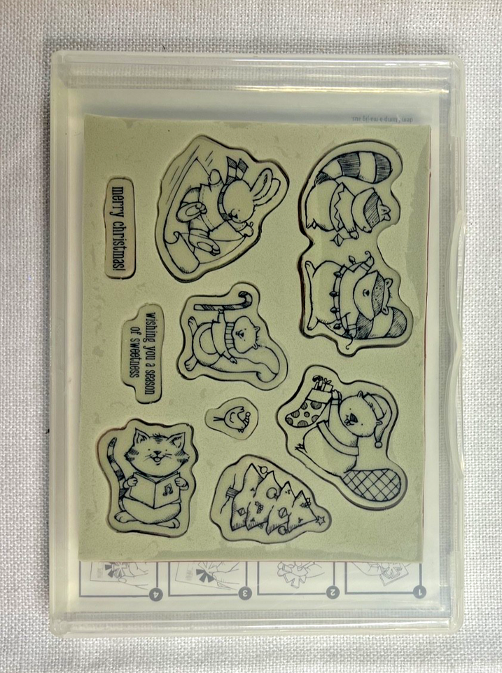 Stampin' Up! "Merry Crittermas" 121181 9 Stamp Set *LIGHTLY USED ...