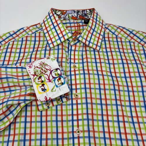 Robert Graham Medium Multicolor Flip Cuff Pattern Long Sleeve Button Up ...