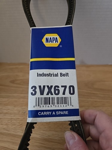 New NAPA Cogged Industrial Belt 3VX670 , 3/8" X 67", 9.5/10mm X 1700mm ...