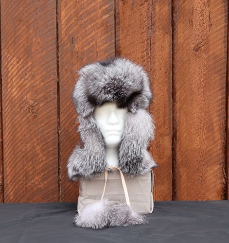 Customized EXTRA-LARGE Silver tipped Fox fur trapper's hat | eBay