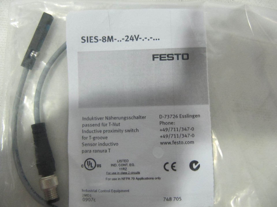(NEW) Festo Cylinder Position Reed Switch SIES-8M-P0-24V-K-0,3-M8D ...