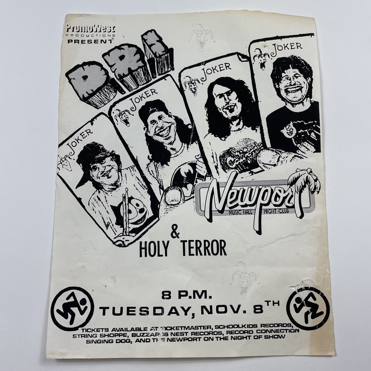 Vintage D.R.I Dirty Rotten Imbeciles Flyer Holy Terror Vintage D.R.I Dirty Rotten Imbeciles Flyer Holy Terror