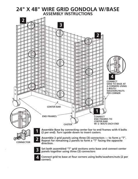 Display Grid Rack 4 Panel Rolling Retail Wall Store Craft Show Art ...