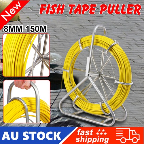 Fish Tape Puller 8mm 150M Rodder Flexi Lead Fiberglass Wire Running Rod ...