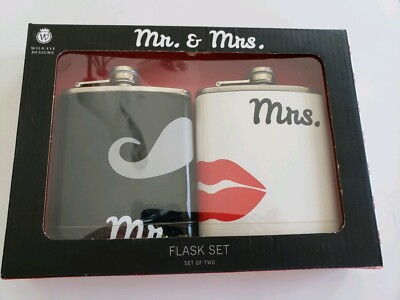 Mr. & Mrs. Flask Set for Spirits, Alcohol Drinks New | eBay