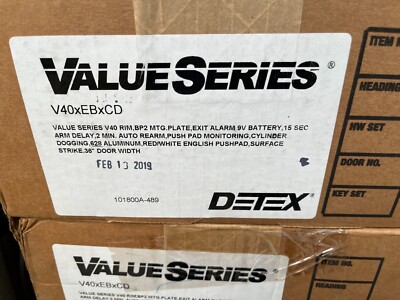 Detex V40xEBxCD Battery Powered Alarmed Rim Exit Device | 36" Door ...