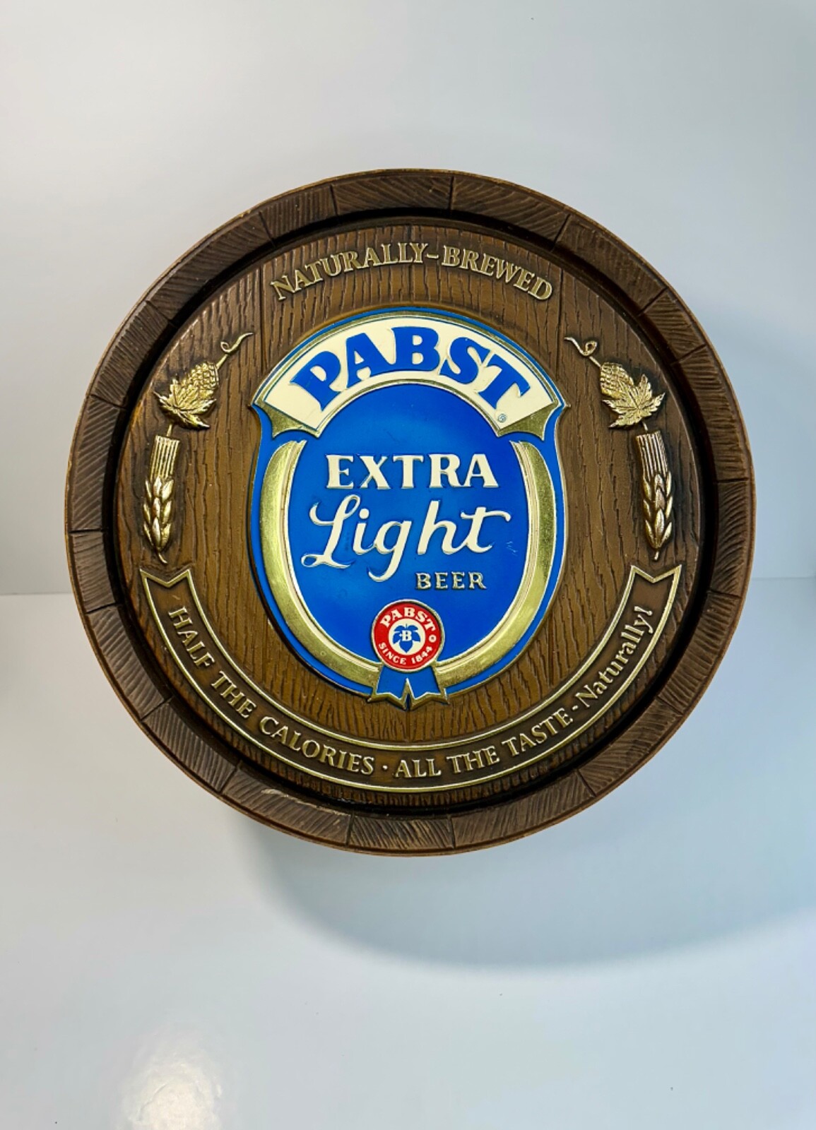 Pabst Blue Ribbon Extra Light Beer Barrel Wall Sign Bar Vintage ...
