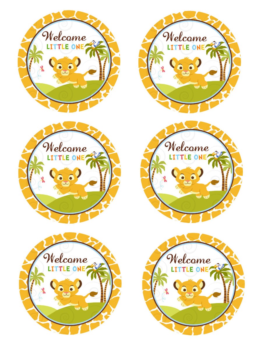 Lion King Baby Shower Cupcake Toppers