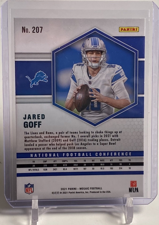 Jared Goff 2021 Mosaic Football Base Card #207 NFC Variations Rams W ...