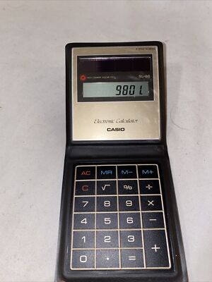 Vintage Casio Calculator SL-86 High Power Solar Slim Pocket 3”x3” Works ...