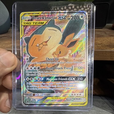 Pokémon Eevee & Snorlax GX SM169 SM Promo Holo TAG TEAM GX 270 HP Card ...