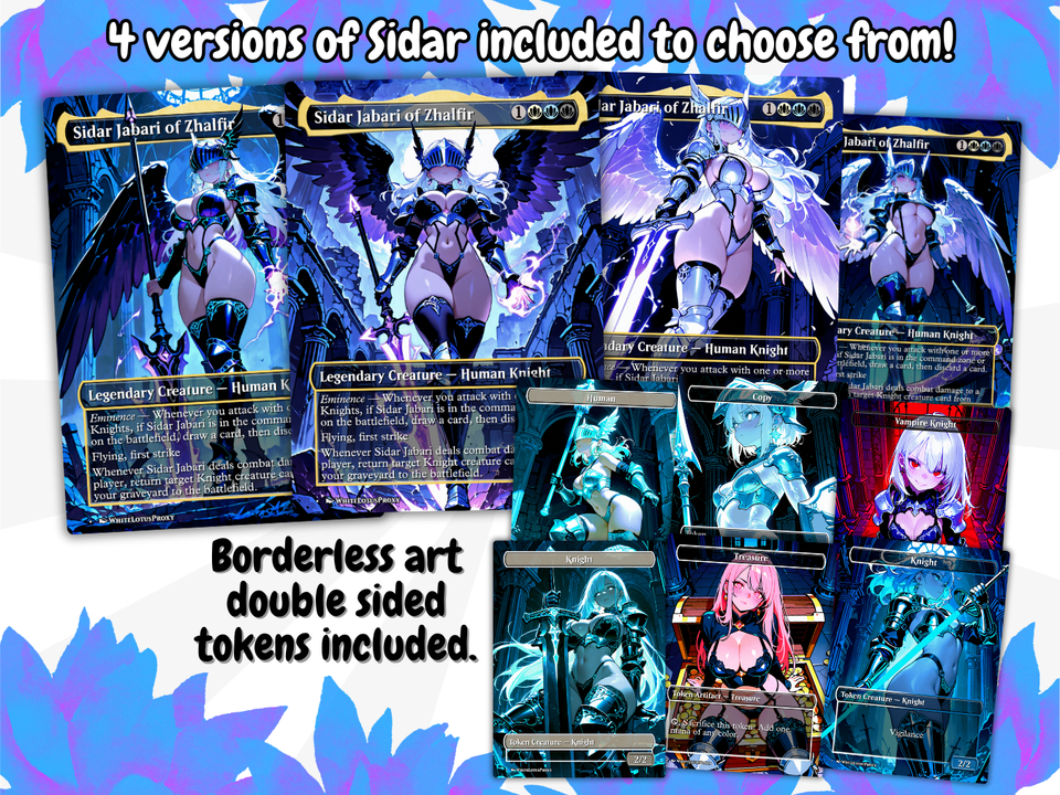 Knight Tribal Commander Deck MTG EDH Anime Style Waifu Proxy Deck | eBay