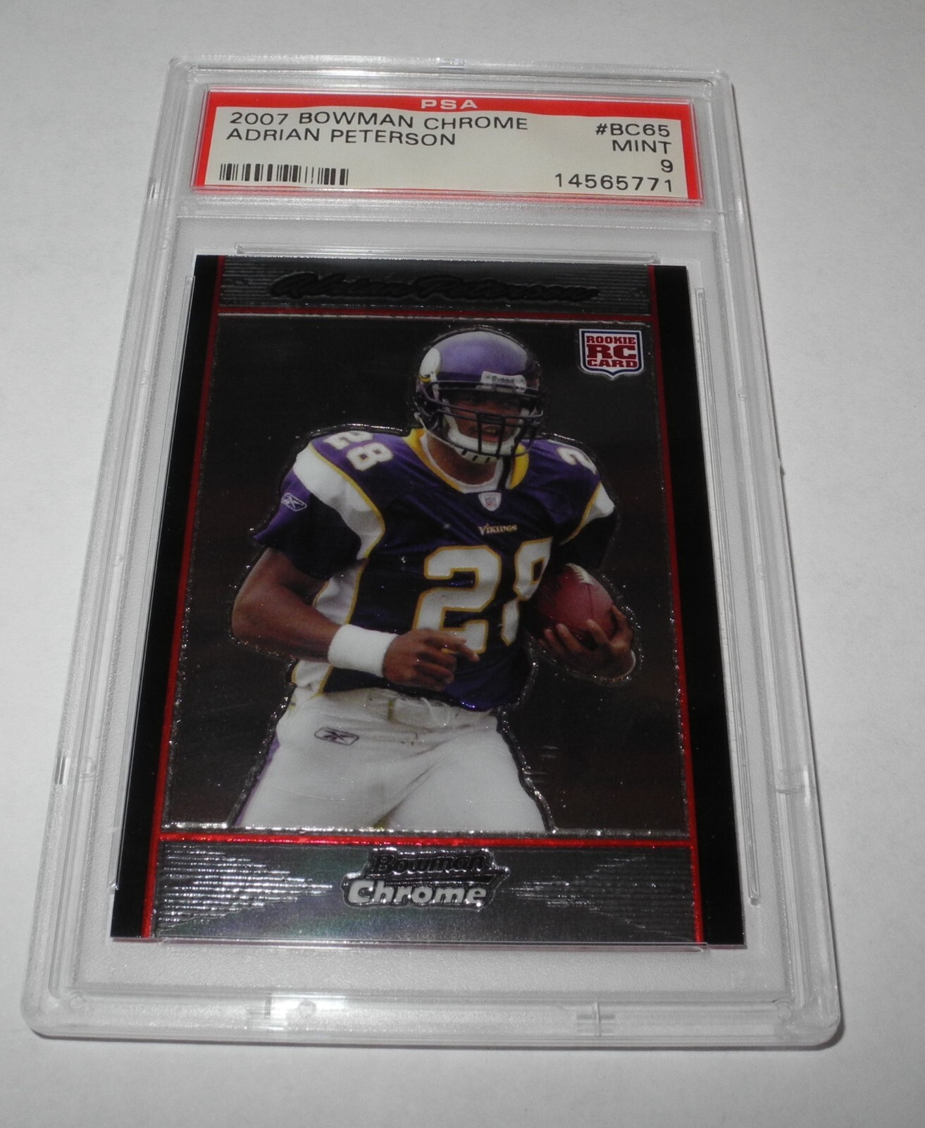 2007 Bowman Chrome Football #BC65 Adrian Peterson Rookie PSA 9 MINT | eBay