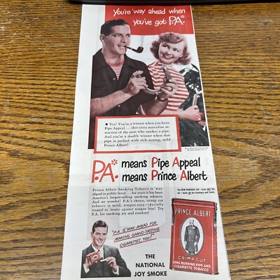 Vintage 1949 Prince Albert Pipe Tobacco Man Pitching Horseshoes ad F6 ...