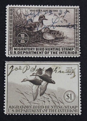 CKStamps: US Federal Duck Stamps Collection Scott#RW6 RW7 $1 Used ...