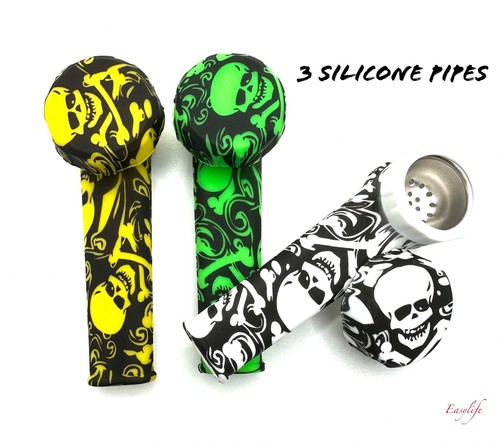 3 Silicone Smoking Pipes ( Skull) SAME DAY SHIP | eBay