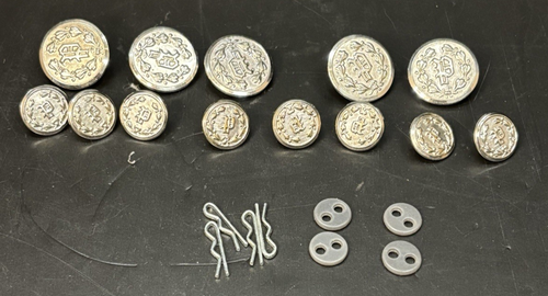 Police Dress Uniform Buttons P Silver Tone Lot of 8 Round 3/8" & 5 ...