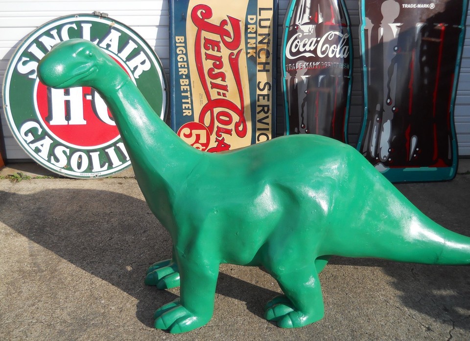SINCLAIR DINO 8' FOOT CAST ALUMINUM Dinosaur Mobile Texaco Gulf Gas ...