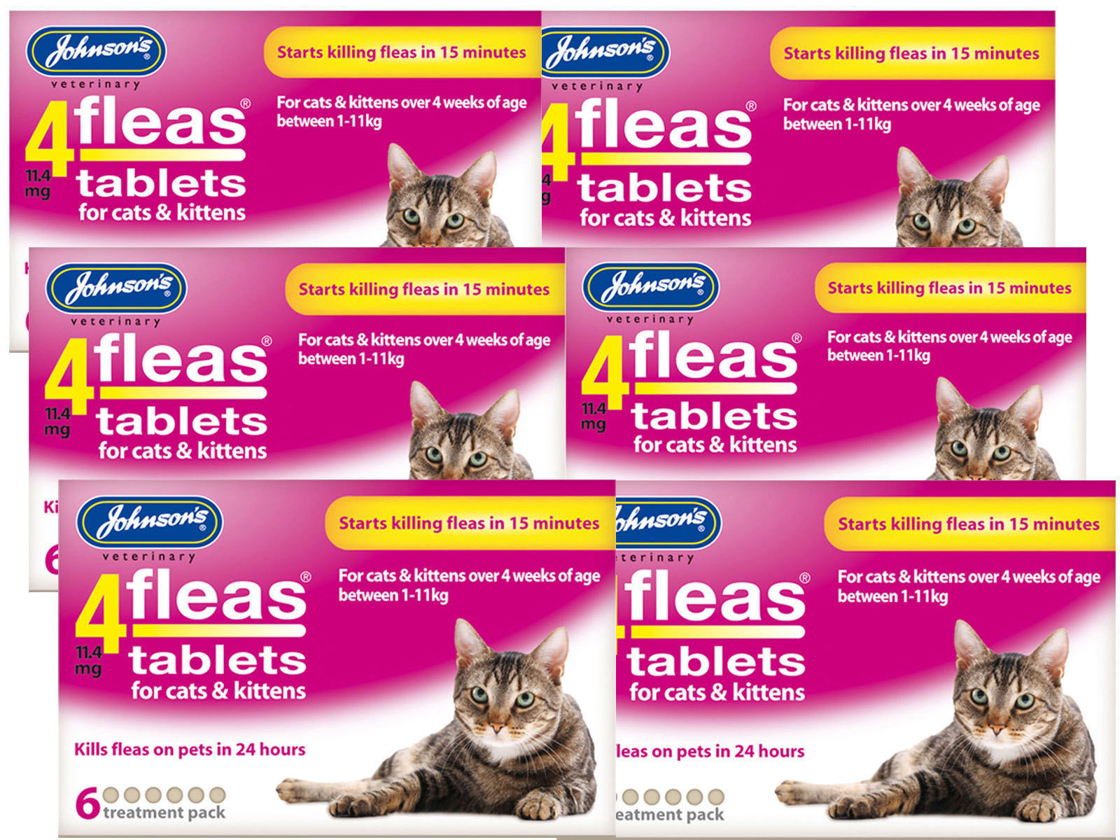 Johnsons 4Flea Cat Kitten Tablets 3Pk 6Pk Bulk Buy - Killer Fleas ...