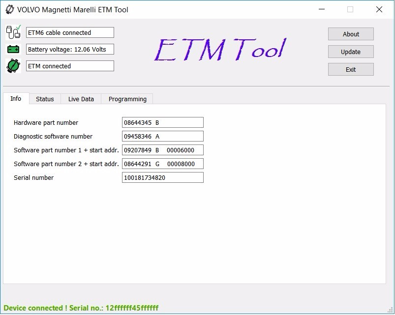 Volvo ETM Throttle Body diagnostics and programming tool ( S80 S70 S60 ...
