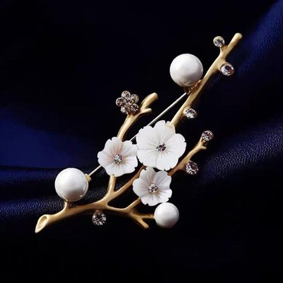 Flower Brooches Fashion Pins Women Vintage Pearl Brooch Clothing ...
