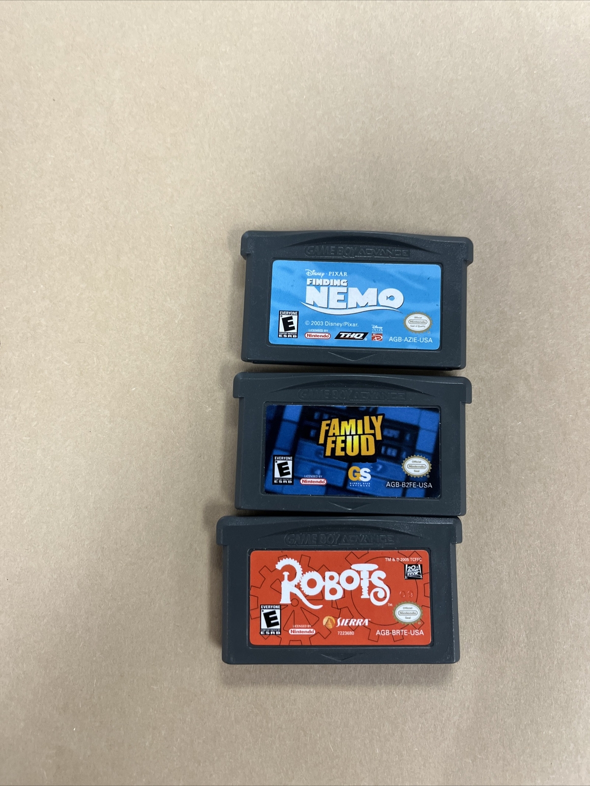 Finding Nemo Nintendo Game Boy Advance/Robots/Family Feud Lot Of 3 No ...