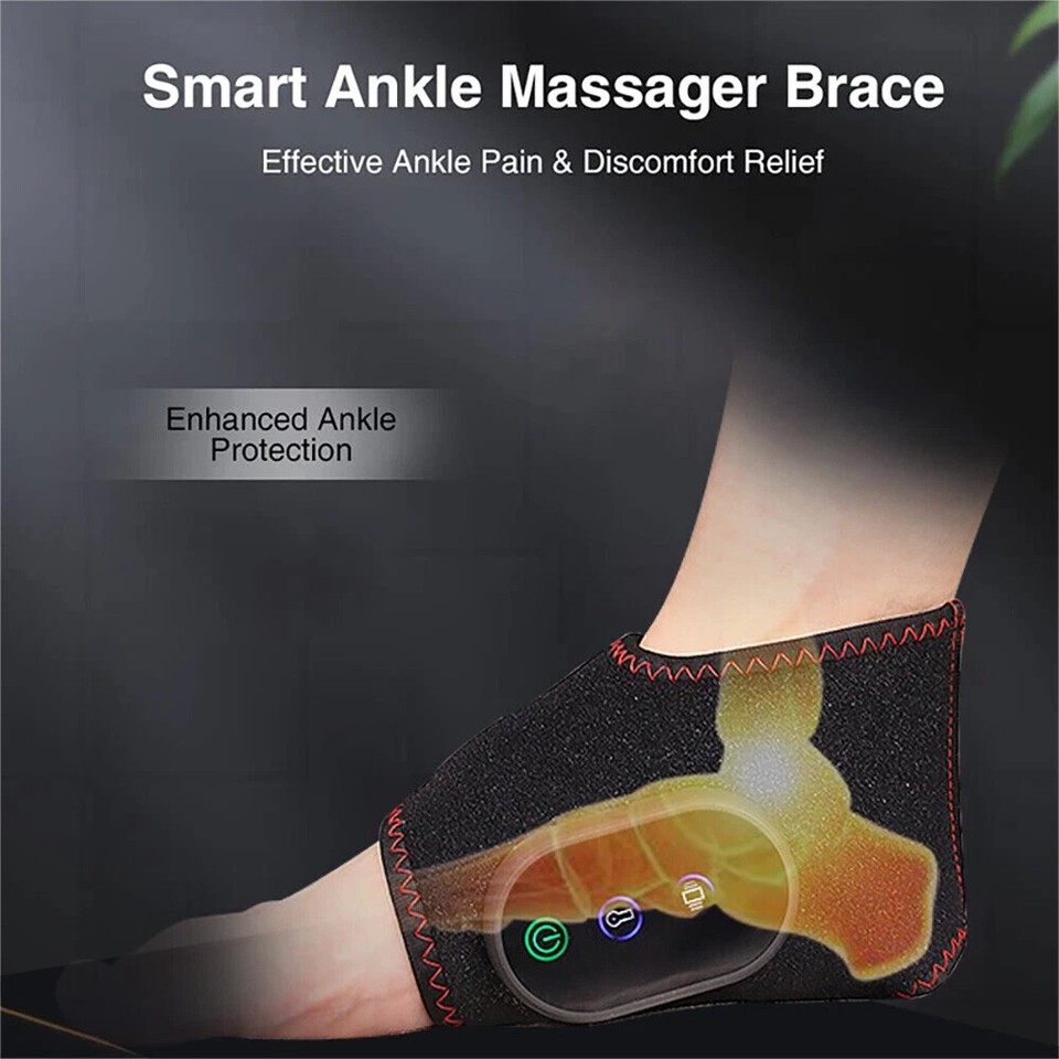Electric Foot Ankle Massager Heating Foot Compress Vibration Relaxation ...