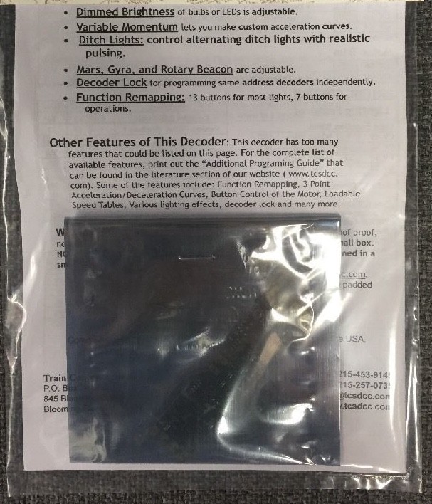 Train Control Systems TCS 1000 A4X 4 Function DCC Decoder - $5 offer! | eBay