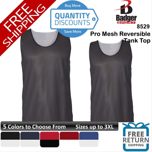🔥 Badger Men Pro Mesh Reversible Tank Top Shirt Sports Workout Up To ...