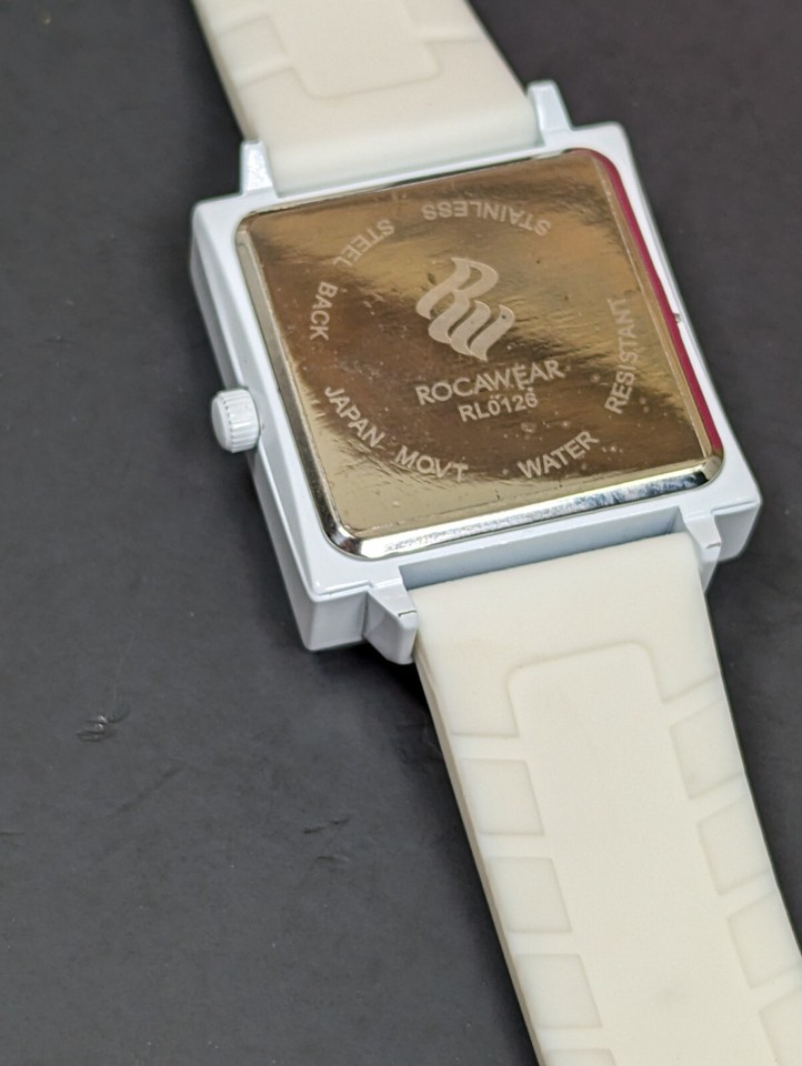 Rocawear Women's White Square Watch RL0126 Rubber Strap | eBay
