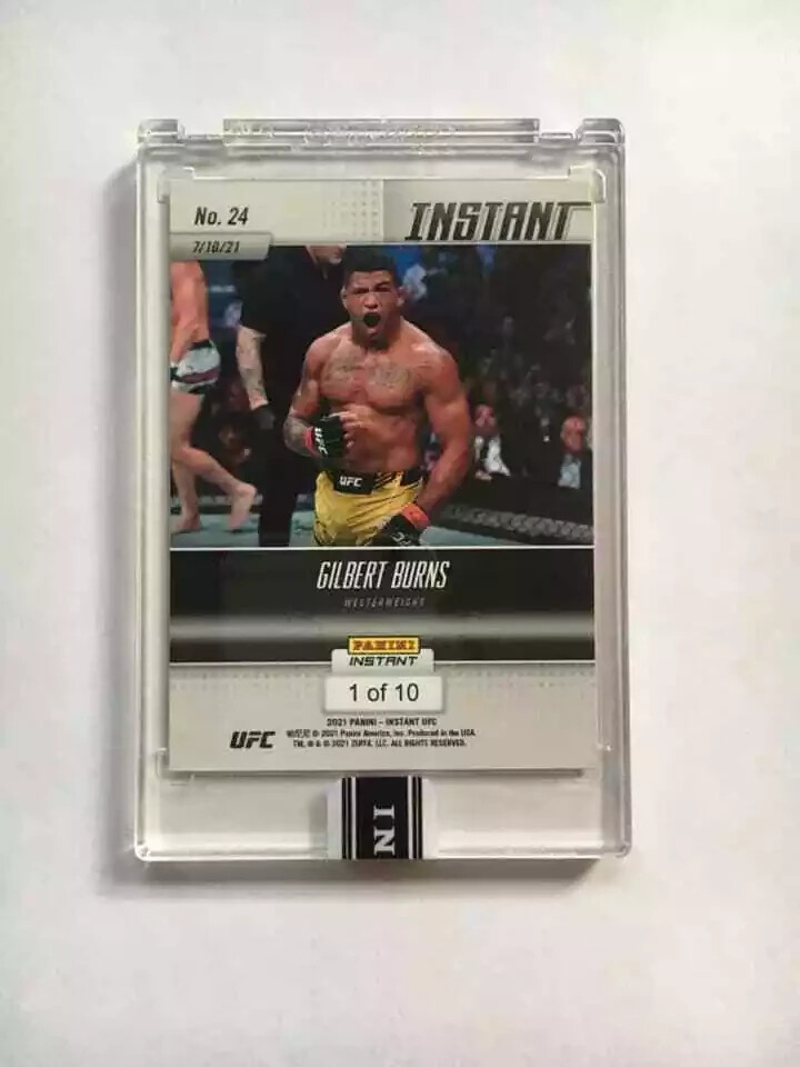 2021 PANINI UFC INSTANT GILBERT BURNS BACK ON WINNING TRACK AUTO CARD ...