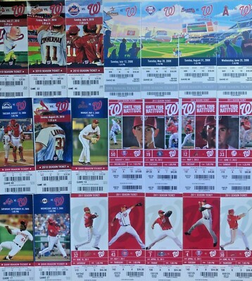 2008-2009-2010-2011-2012 Washington Nationals Season Ticket Stubs Mint ...