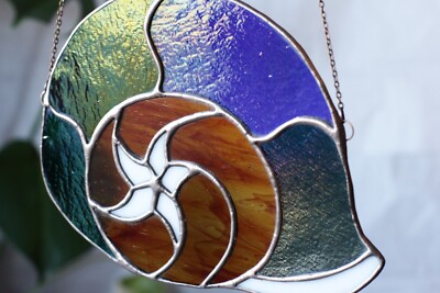Funky Stained Glass Snail Shell, 1970s Inspired, Handmade Vintage Style ...
