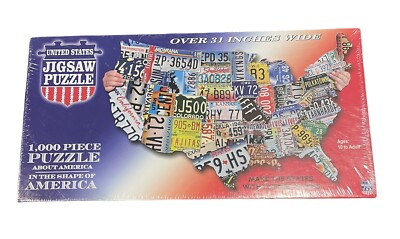 USA License Plate Map 1000 Piece Jigsaw Puzzle in the Shape of the US ...