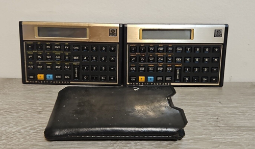 (2) Hewlett Packard HP 12C Financial Calculator Pocket Size FOR PARTS ...