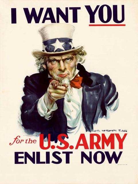 PROPAGANDA UNCLE SAM RECRUITMENT US ARMY I WANT YOU STARS STRIPES ...