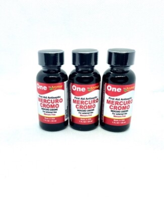 3 Pack Mercurochrome Antiseptic Skin Cuts Burns Mercurocromo ...