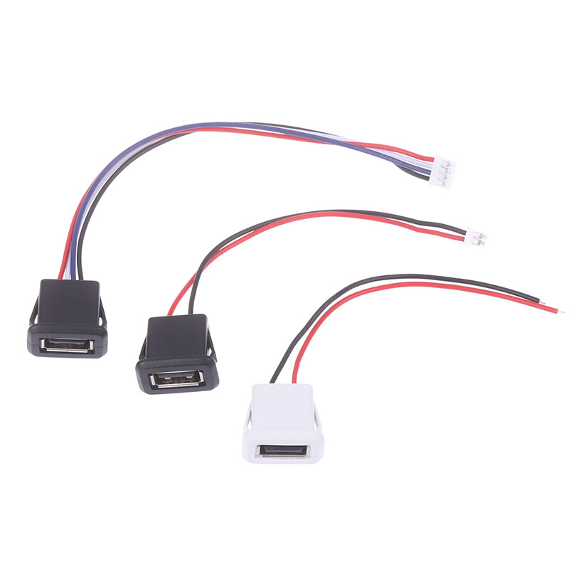 USB2.0 Power Jack Charging Port Connector With Cable USB Charger Socket ...