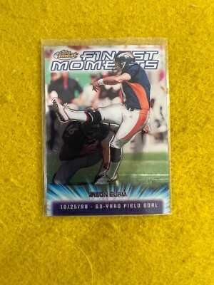 JASON ELAM BRONCOS , 2000 TOPPS FINEST NFL , FINEST MOMENTS INSERT CARD ...