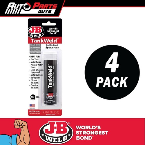 4 Pack JB Weld Tankweld Epoxy Putty Stick Fuel Resistant Tank Repair ...