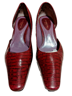 Leather Pointed Toe Open Side Pump Ladies Sneak Skin 3" Heel | eBay