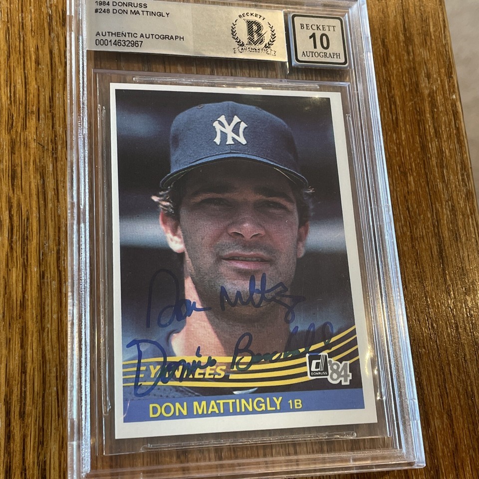 1984 Donruss Don Mattingly Beckett Authentic 10 GRADE Auto #248 DONNIE ...