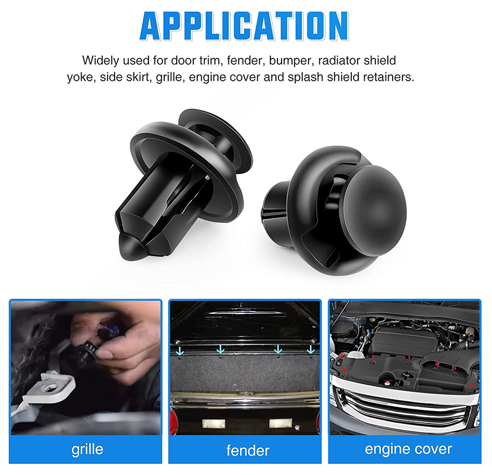 100x Honda & Acura Trim Panel Clips Bumper Fender Push Pin Rivet 10mm ...