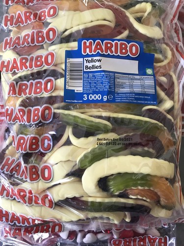 Buy Haribo Giant YELLOW BELLIES Jelly Snakes Full Box or 3kg Bag Online ...