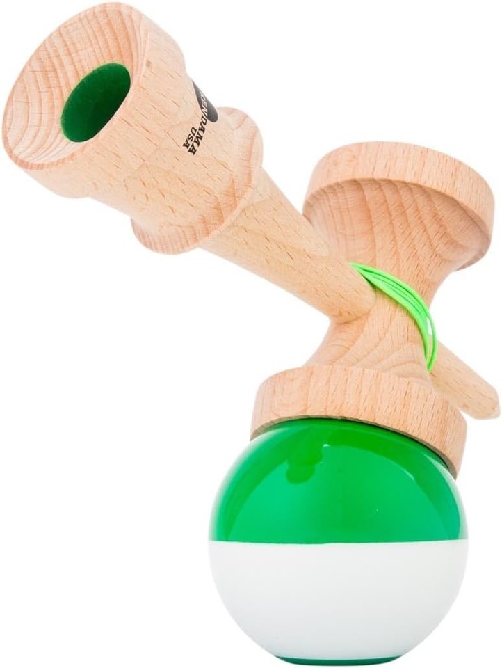 KENDAMA USA Kaizen Kendama Half Split JET Shape Green White Japan | eBay